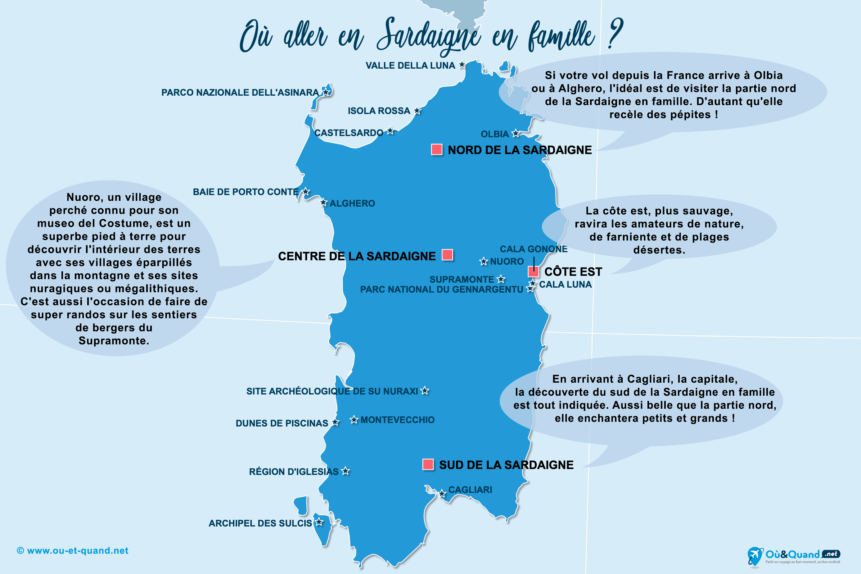 Où Aller en Vacances en Sardaigne en Famille ? Carte + Guide Complet ... Où Aller en Vacances en Sardaigne en Famille ? Carte + Guide Complet ...